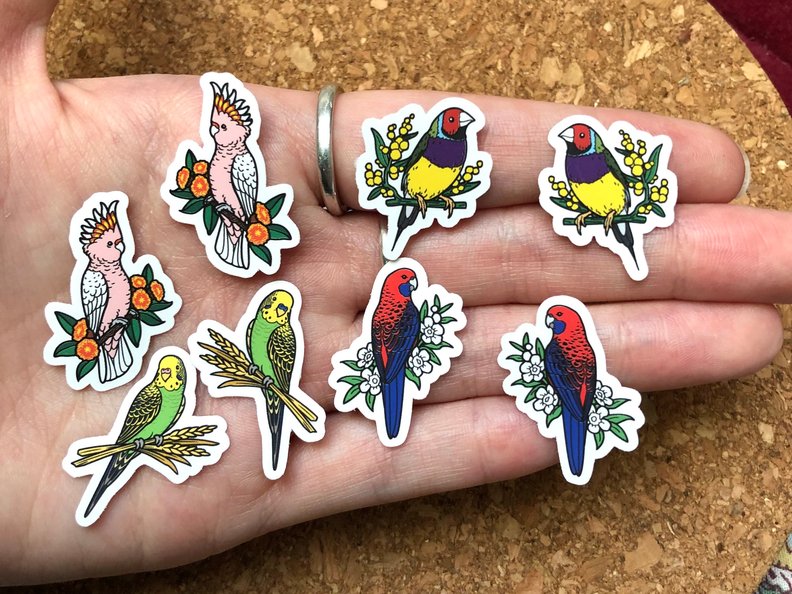 Australian Birds Mini Sticker Pack (20 pack) – Hyper Finch