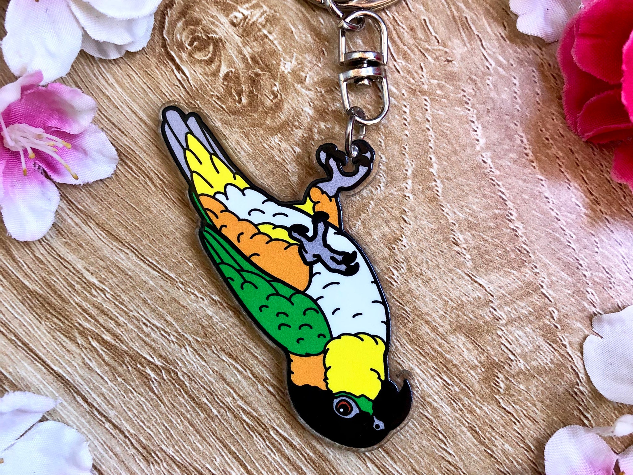 ChiChi the Black-headed Caique Keychain – Hyper Finch