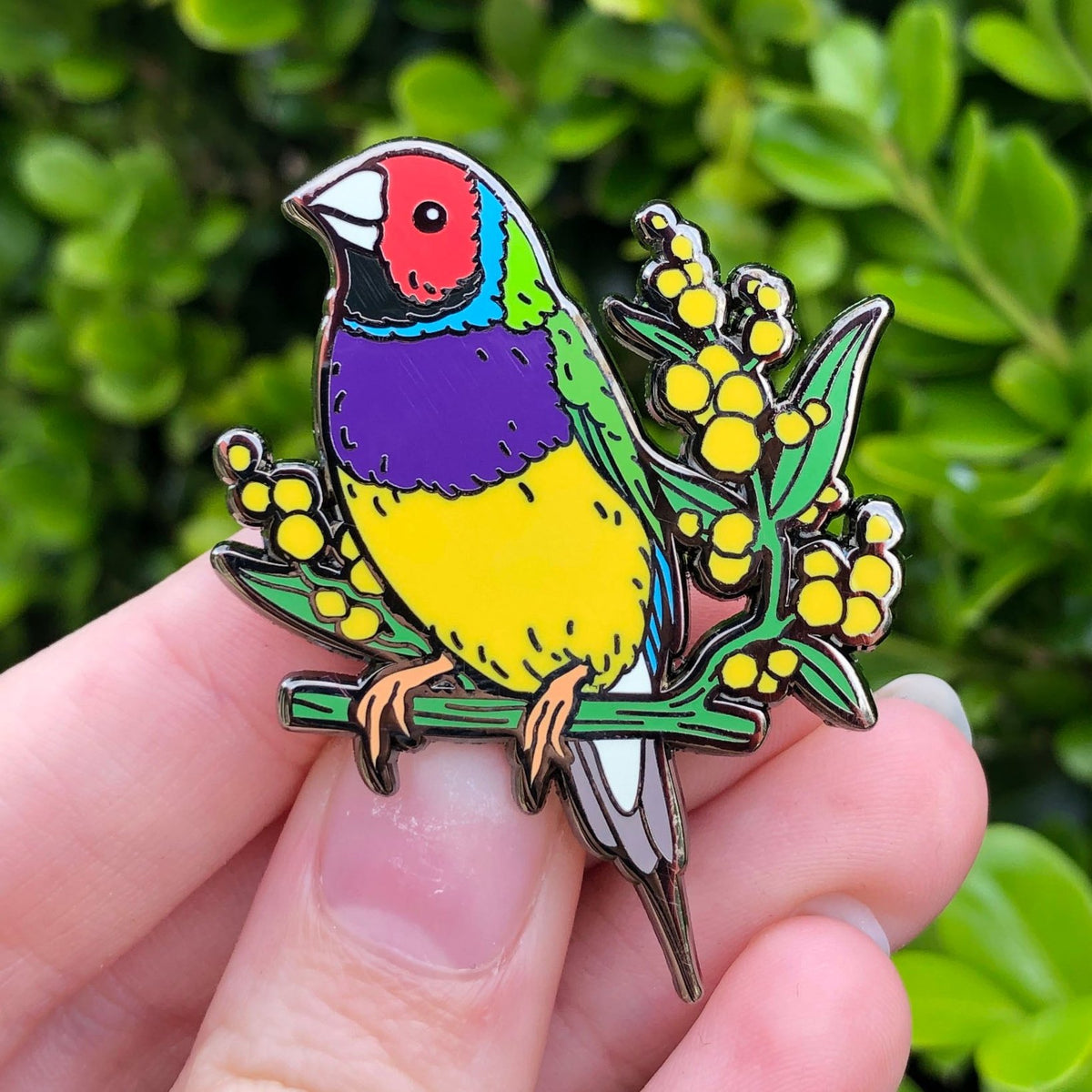 Gouldian Finch Hard Enamel Pin – Hyper Finch
